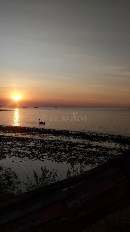 Sunset in the Tampora Beach Situbondo Stock Photo - Image of beach ...