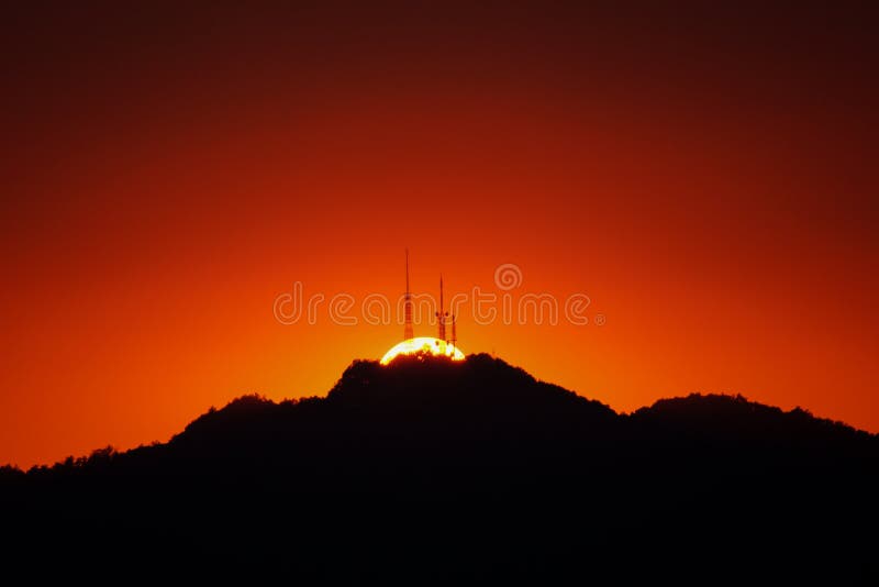 Sunset on technology stock photo. Image of radio, technology - 88460162