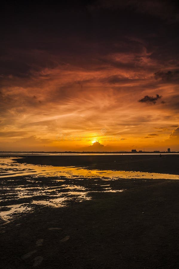 Sunset at Teluk Sisek stock photo. Image of asia, clouds - 47774736