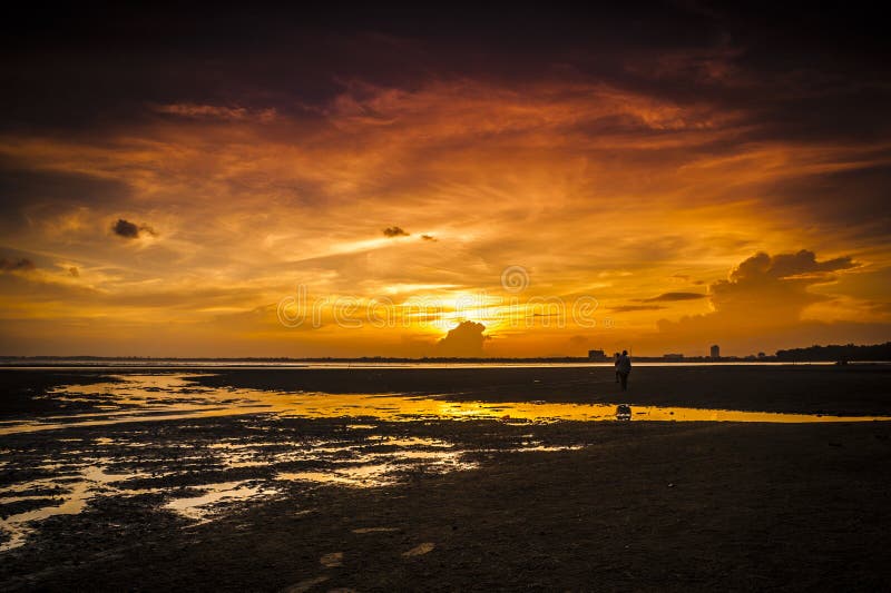 Sunset at Teluk Sisek stock photo. Image of asia, malaysia - 47774764