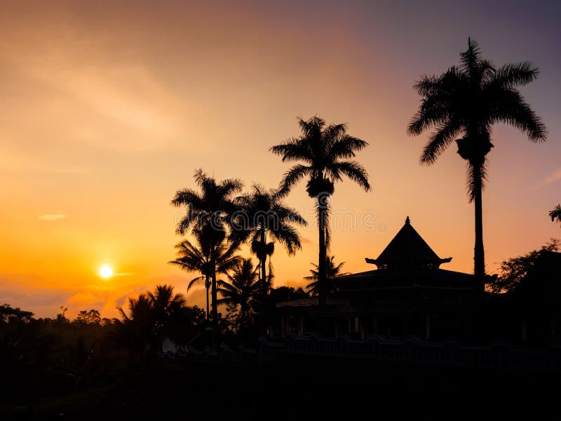 Sunset on temple stock image. Image of landscape, dusk - 64881953