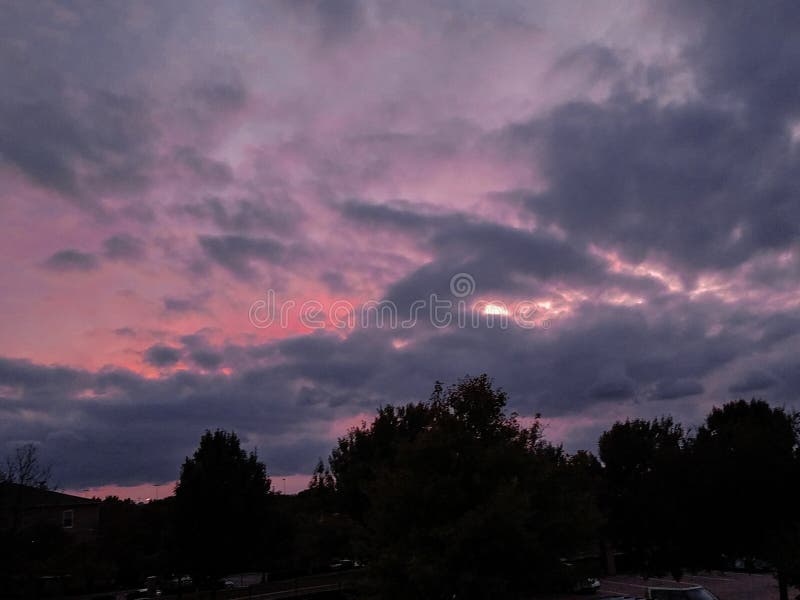 Sunset stock photo. Image of night, sunset, pink, purple - 124610542
