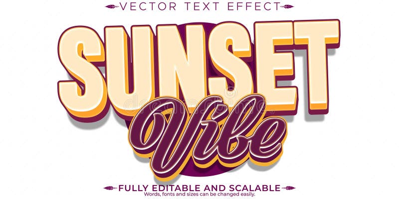 Sunset Text Effect, Editable Evening and Colorful Customizable Font ...