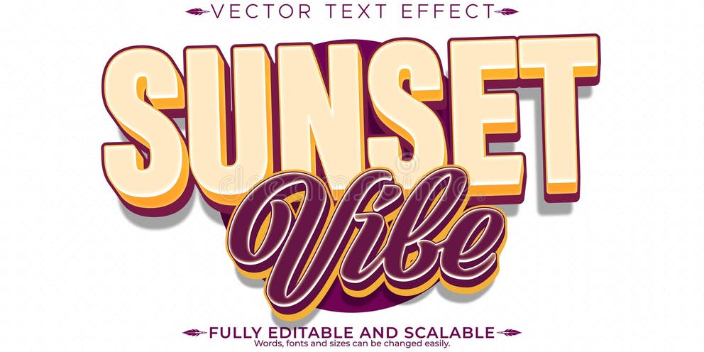 Sunset Text Effect, Editable Evening and Colorful Customizable Font ...