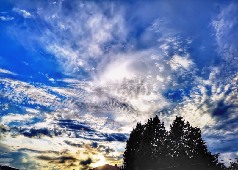 Sunset with a Thousand Colors in Spring Stock Photo - Image of ...