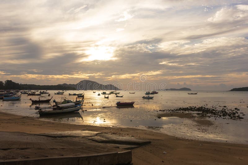 Sunset Time at the Beach Side in the Evening Stock Image - Image of ...