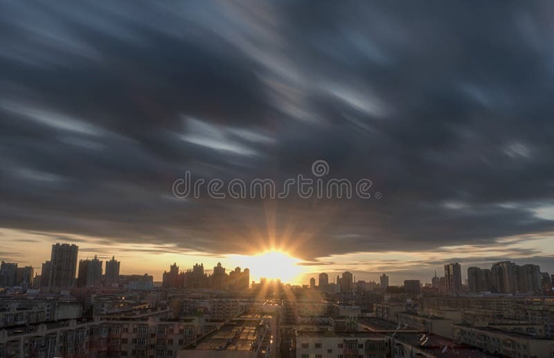 City Sunset in China,Harbin Stock Image - Image of outdoor, chinese ...