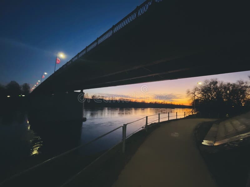 Sunset time in Jonava city stock image. Image of sunset - 352196835