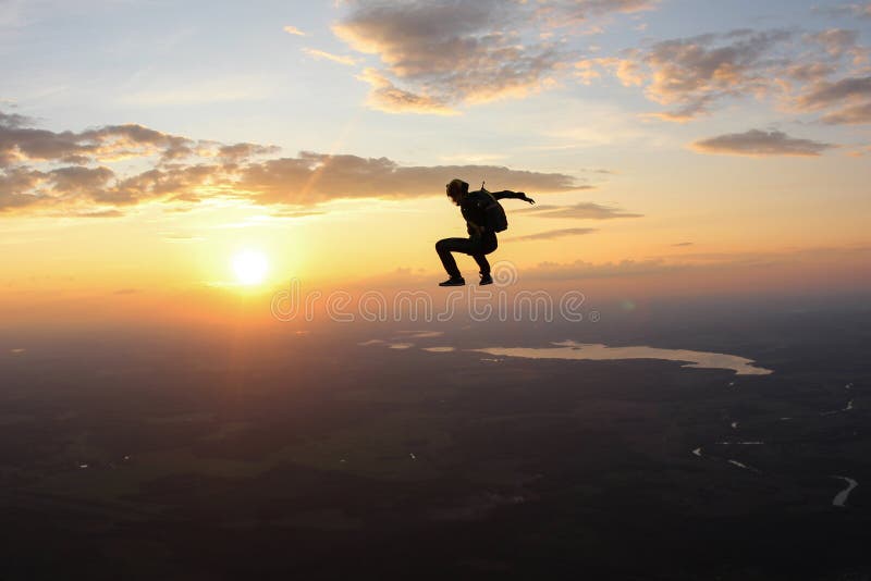 Skydiver Falling through the Air Stock Photo - Image of people, skill ...