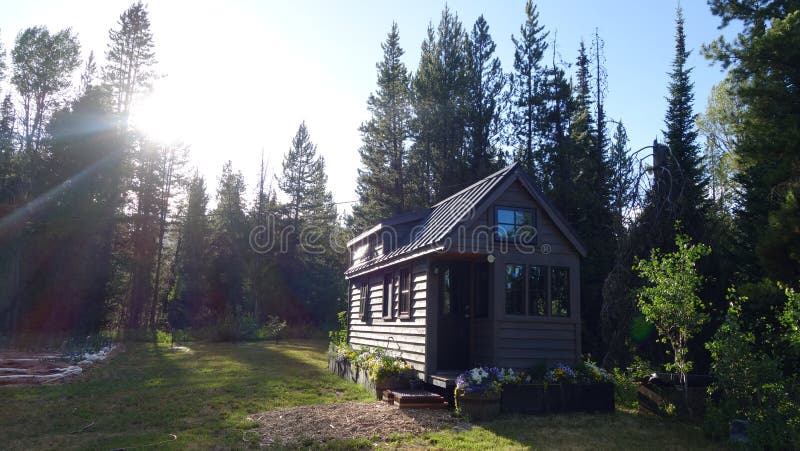 Sunset Tiny House stock image. Image of build, pine, isolated - 83118441