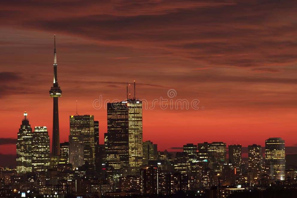 Sunset toronto stock image. Image of city, urban, tourism - 1647735