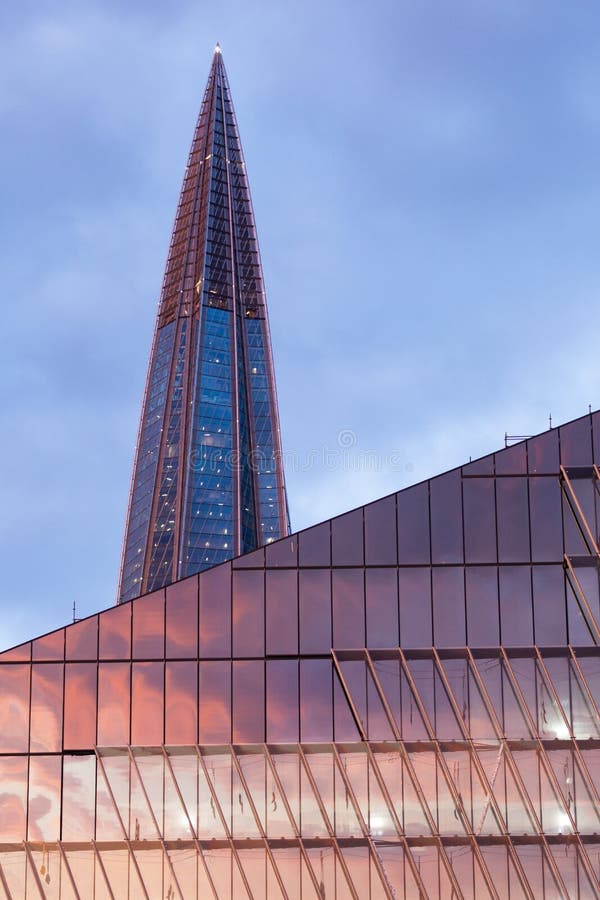 Sunset Tower stock photo. Image of light, reflection - 190872998