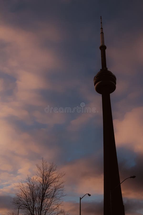 Sunset and tower editorial stock photo. Image of architecture - 177502108