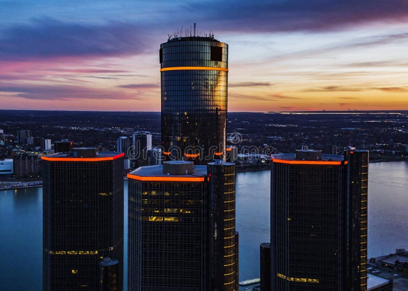 Sunset Towers stock image. Image of aerial, city, dusk - 86568851
