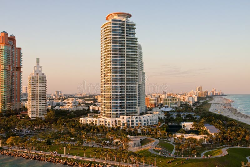 Sunset Towers in Miami stock image. Image of ocean, miami - 12747043
