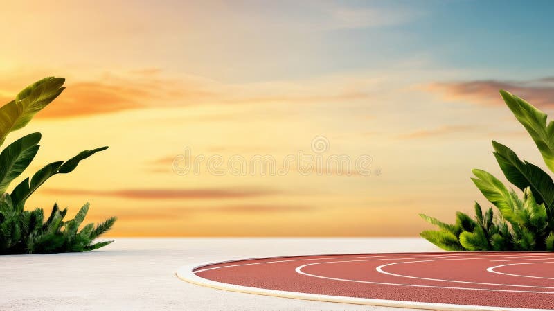 Sunset Track and Tropical Foliage Tranquil Sunset Vibrant Foliage ...