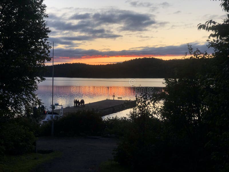 Isle Royale Washington Harbor Sunset. Stock Photo - Image of royale ...