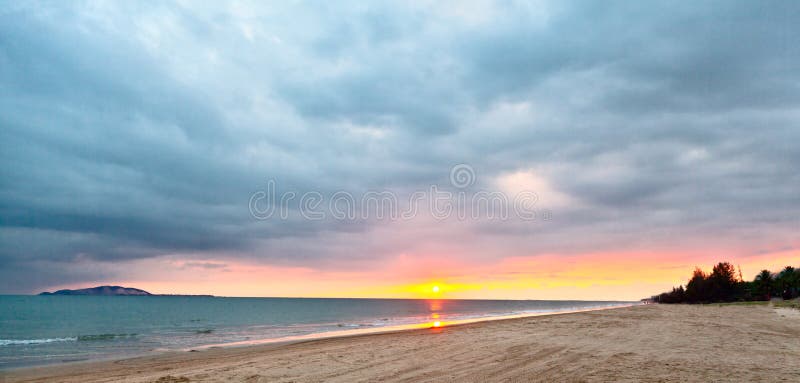 Sunset tropical sea stock image. Image of horizon, island - 35510097