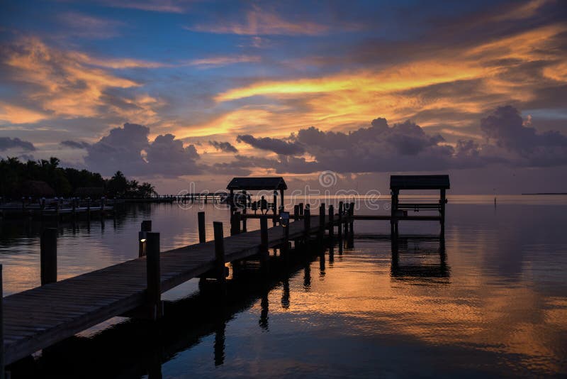 Sunset Pier stock photo. Image of florida, sunset, largo - 55575576