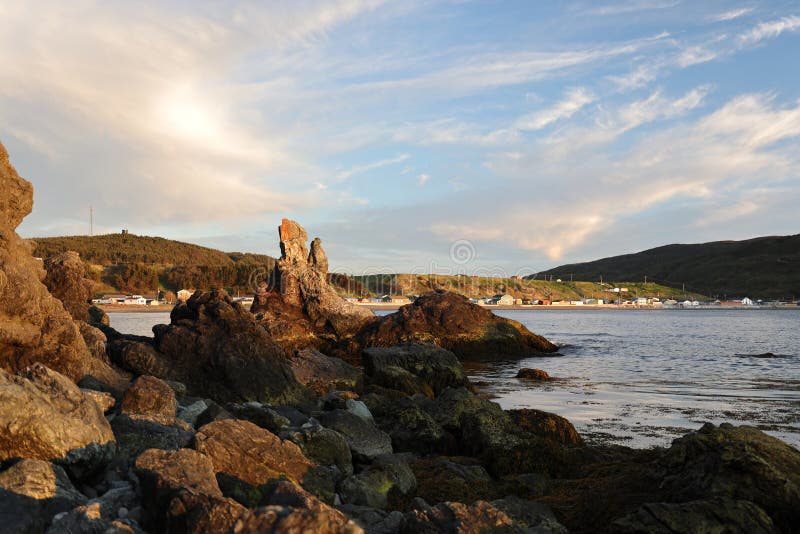Sunset in Trout River Bay Newfoundland Canada Stock Image - Image of ...