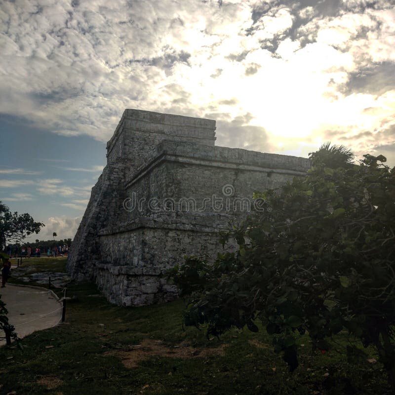 Sunset in Tulum, Mexico stock image. Image of blue, summer - 38940201