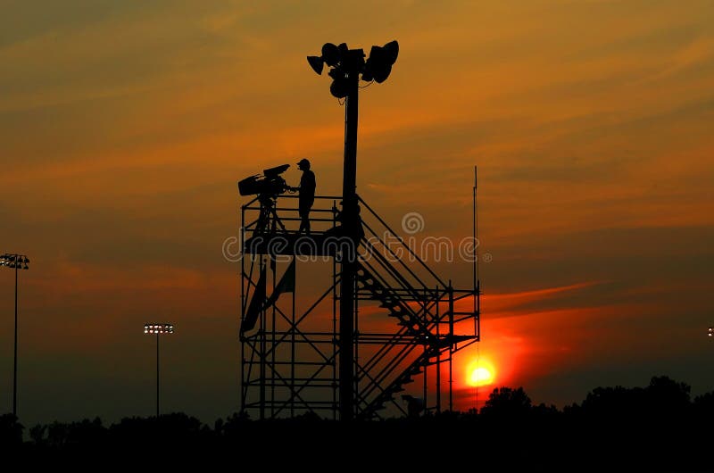 Sunset on TV Crew stock image. Image of male, twilight - 7247095