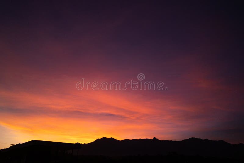 Sunset and Twilight Light in the Forest on the Mountain Stock Photo ...