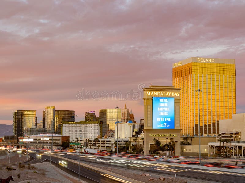 Sunset Twilight View of the Strip Cityscape Editorial Stock Image ...