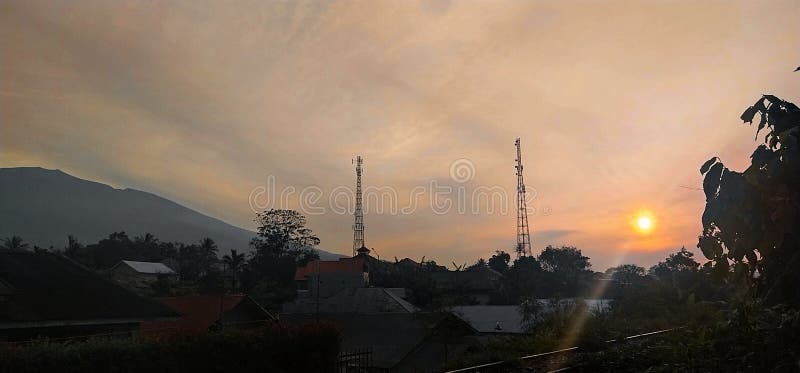 Sunset between the Two Towers Stock Photo - Image of dusk, morning ...