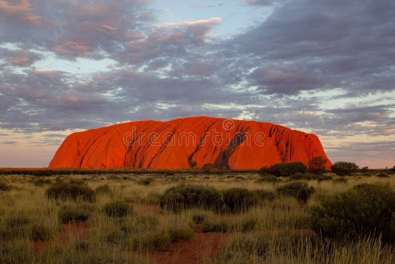 Sunset at Uluru, Ayers Rock, the Red Center of Australia, Australia ...