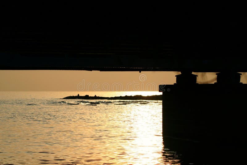 Sunset under the bridge stock image. Image of romantic - 11719389