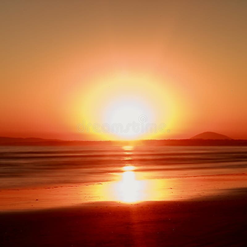 Sunset stock image. Image of ocean, beach, sunset, uruguay - 93181739
