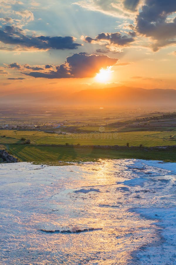 Sunset at the valley stock photo. Image of mountain, pamukkale - 60126334
