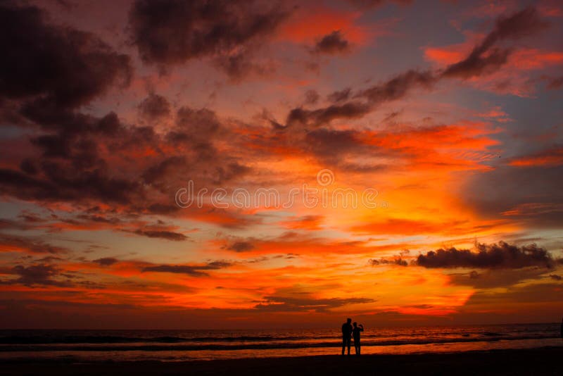 Sunset on Varkala Beach, Kerala, India Stock Photo - Image of travel ...