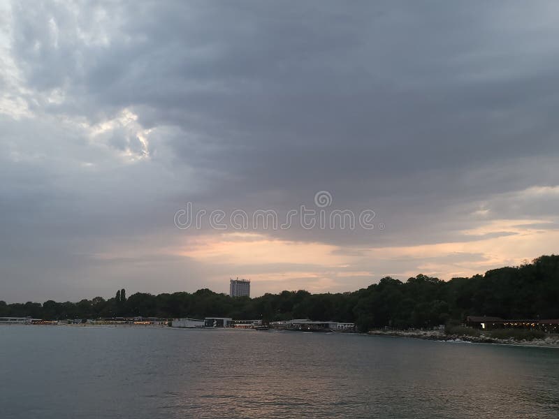 Sunset in Varna today stock photo. Image of black, today - 255128748