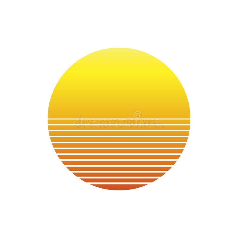 Sunset vector icon stock illustration. Illustration of element - 162038100