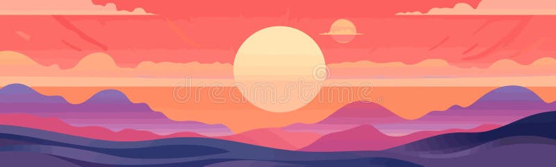 Sunset Vector Simple 3d Smooth Cut and Paste White Isolated ...