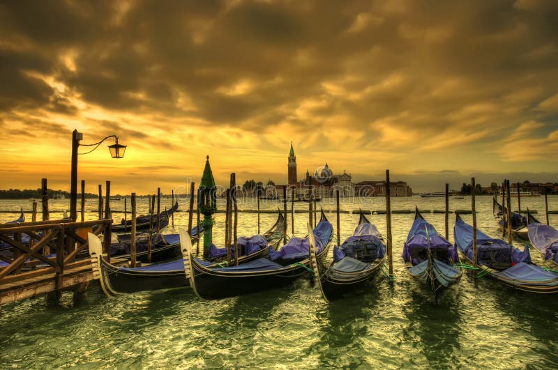 Sunset in Venice stock photo. Image of atmosphere, famous - 29124108