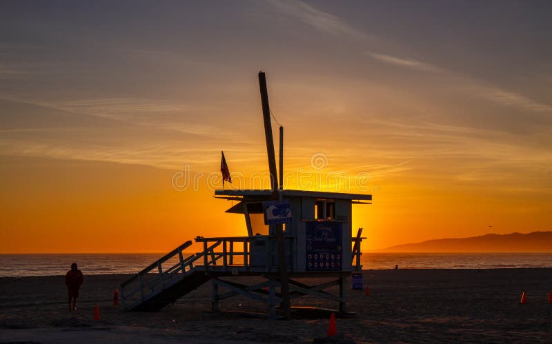 Sunset at Venice Beach in Southern Florida Stock Photo - Image of ...