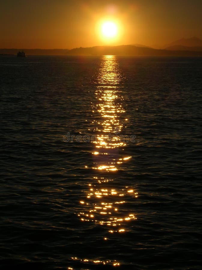 Sunset Vertical stock image. Image of orange, seattle - 11923649