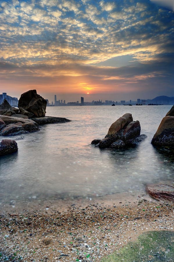 Sunset Victoria stock image. Image of front, north, boulder - 19803973