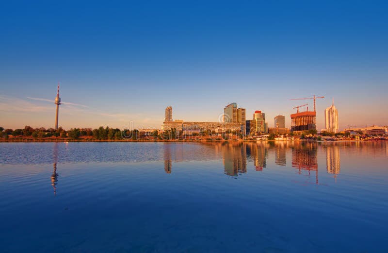 Sunset in Vienna city stock photo. Image of blue, house - 111566880