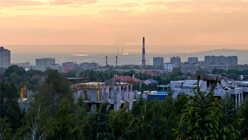 Sunset View of the Almaty City, Kazakhstan Stock Image - Image of urban ...