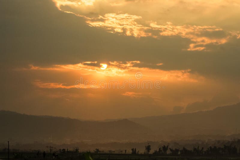 Sunset stock photo. Image of indonesia, java, outdoor - 93775676