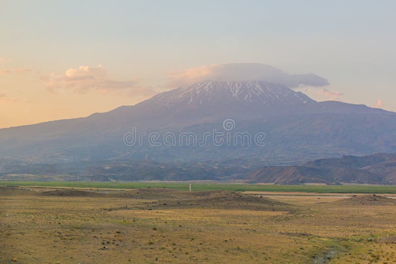 Sunset View of Ararat Mountain, Turk Stock Image - Image of morning ...