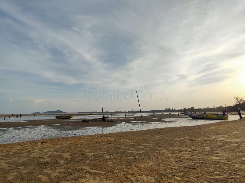 Sunset View of the Beach at Pantai Kemaman Stock Image - Image of ...