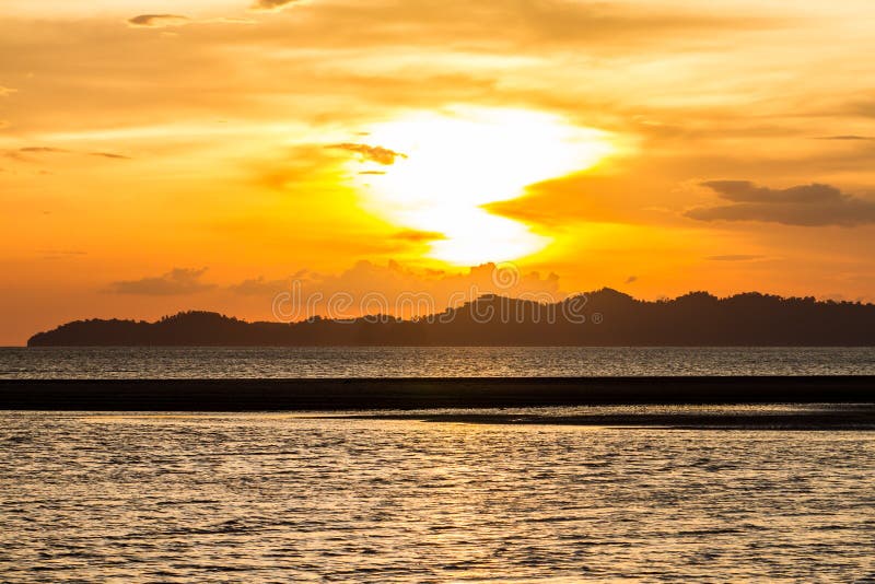 Sunset view from the beach stock photo. Image of sunrise - 35921638