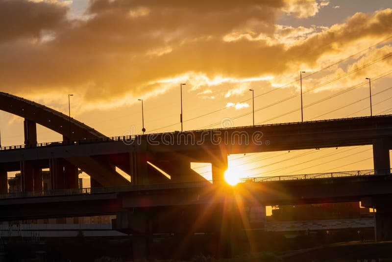 MacArthur Bridge (Belle Isle) Over Detroit River Stock Photo - Image of ...