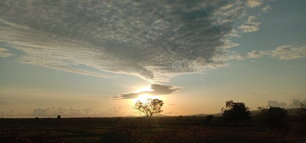 Sunset View in Bena Village Stock Photo - Image of sunset, bena: 264193204