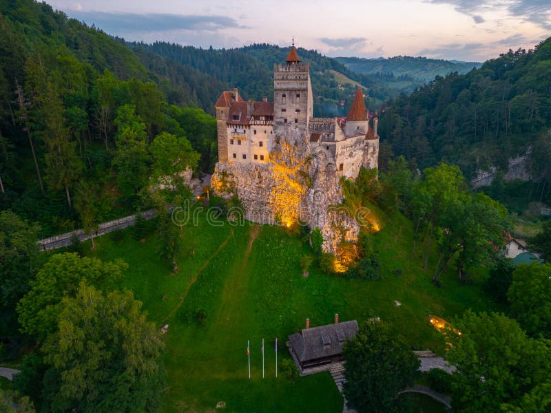 Sunset View of Bran Castle in Romania Editorial Stock Photo - Image of ...